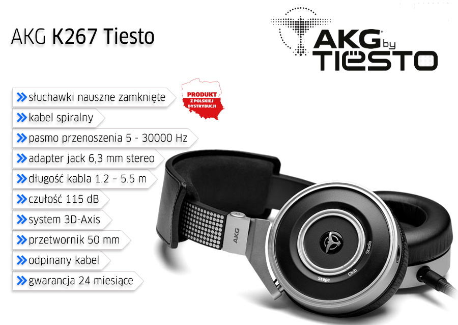 AKG K267 Tiesto czarne - Słuchawki przewodowe - Sklep internetowy - al.to